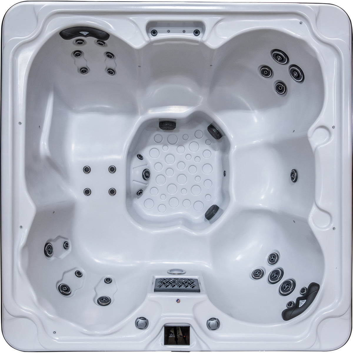 Sturgeon 2 - Silver Shell + Walnut Cabinet – HTSS Hot Tubs