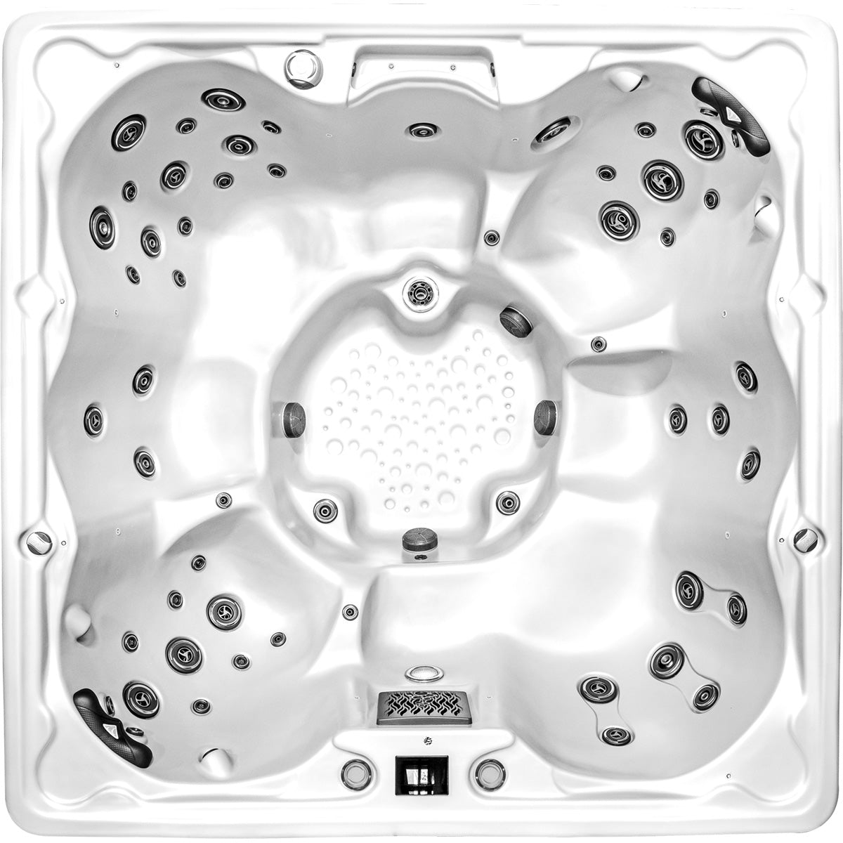 Chesapeake 1 - White Shell + Walnut Cabinet – HTSS Hot Tubs